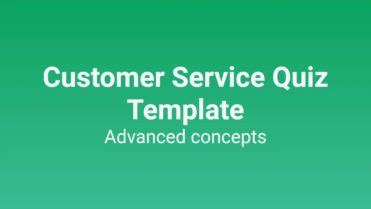 Customer Service Quiz Template